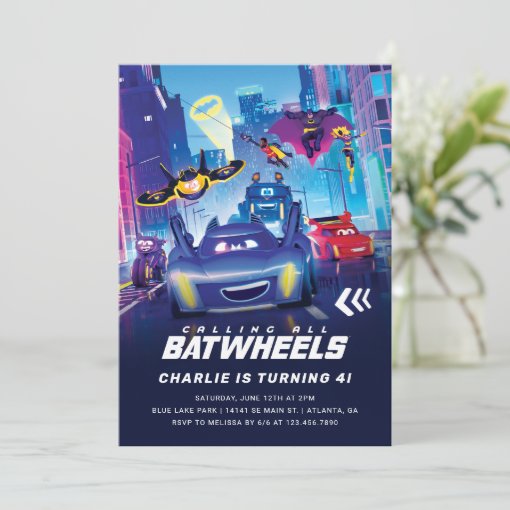 Calling All Batwheels™ Kids Birthday Invitation | Zazzle