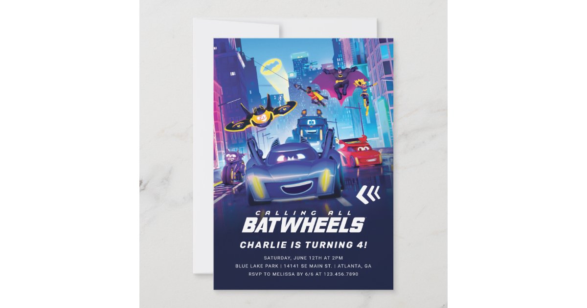 Calling All Batwheels™ Kids Birthday Invitation | Zazzle