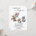 Calling All Dragons Birthday Baby Dragon Cake Invitation | Zazzle