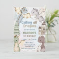 Calling All Dragons Watercolor 1st Birthday Invitation | Zazzle