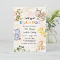 Calling All Dragons Watercolor 2nd Birthday Invitation | Zazzle