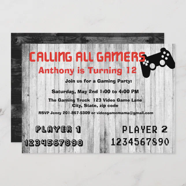 Calling All Gamers A Video Game Birthday Party Invitation | Zazzle