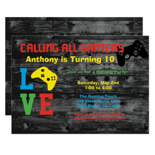 Calling All Gamers Birthday Party Invitation | Zazzle.com