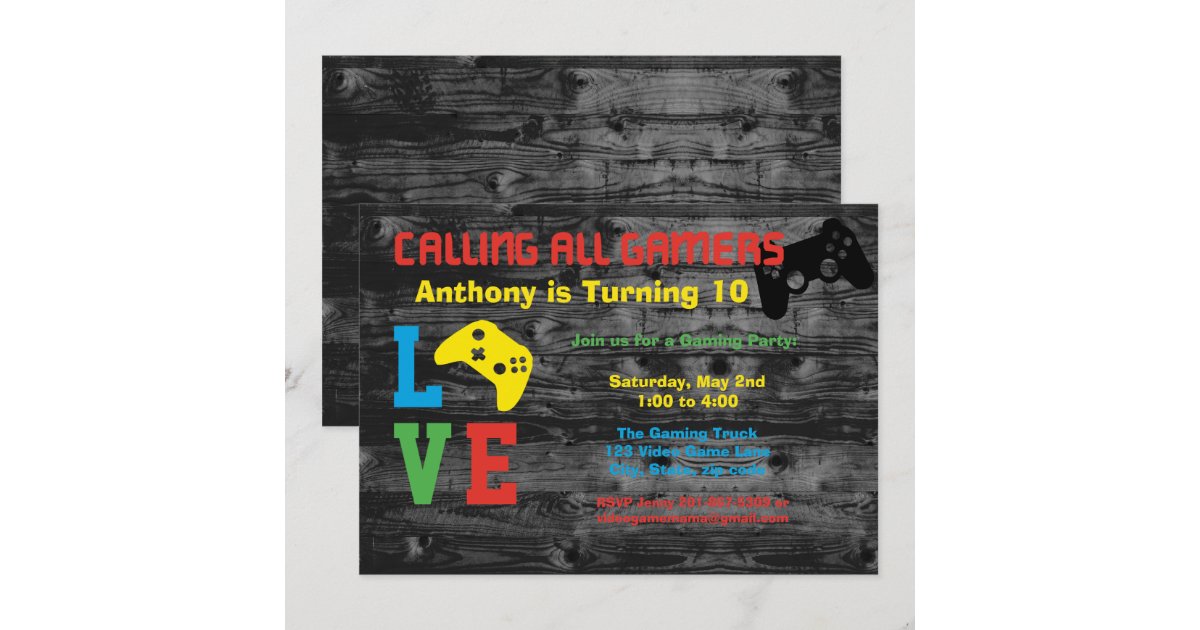 Calling All Gamers Birthday Party Invitation | Zazzle