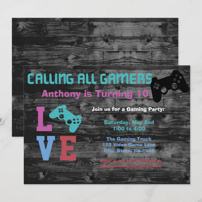 Calling All Gaming Girls Birthday Party Invitation | Zazzle