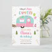 Calling All Happy Campers Camping Girl Birthday Invitation | Zazzle