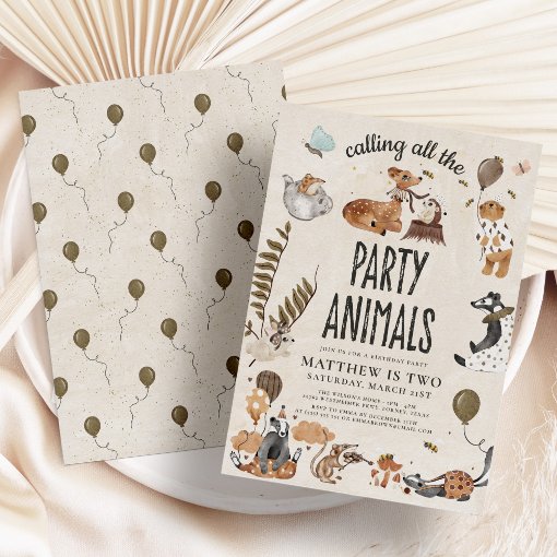 Calling All Party Animals Boy Birthday Invitation | Zazzle