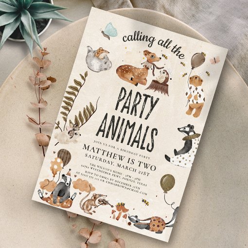 Calling All Party Animals Boy Birthday Invitation | Zazzle