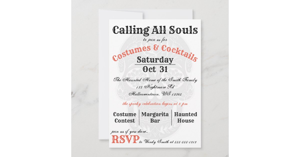 Calling All Souls... Halloween Party Invitation | Zazzle