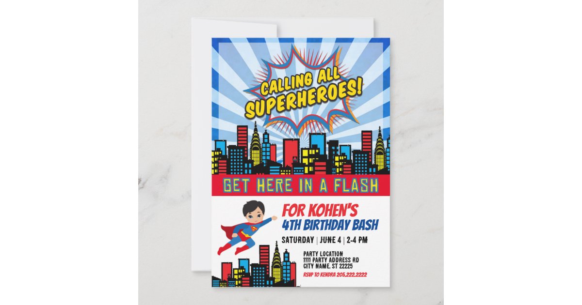 Calling All Super Heroes Birthday Invitation | Zazzle