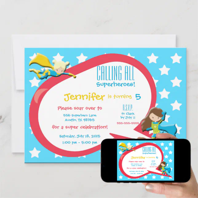 Calling All Superheroes Birthday Party Invitation | Zazzle