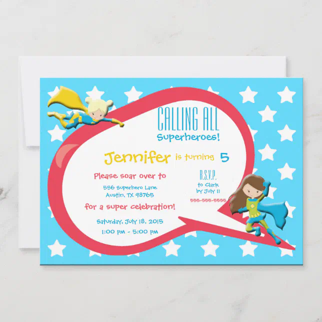Calling All Superheroes Birthday Party Invitation | Zazzle