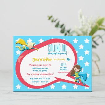 Calling All Superheroes Birthday Party Invitation | Zazzle
