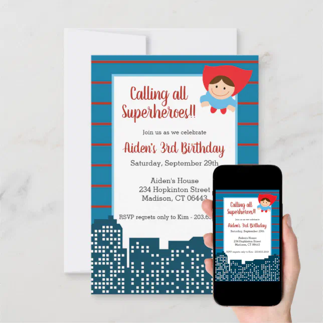 Calling All Superheroes! Birthday Party Invitation | Zazzle