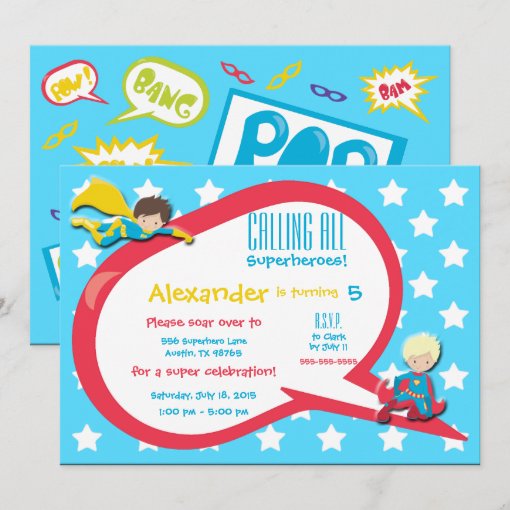 Calling All Superheroes Birthday Party Invitation | Zazzle