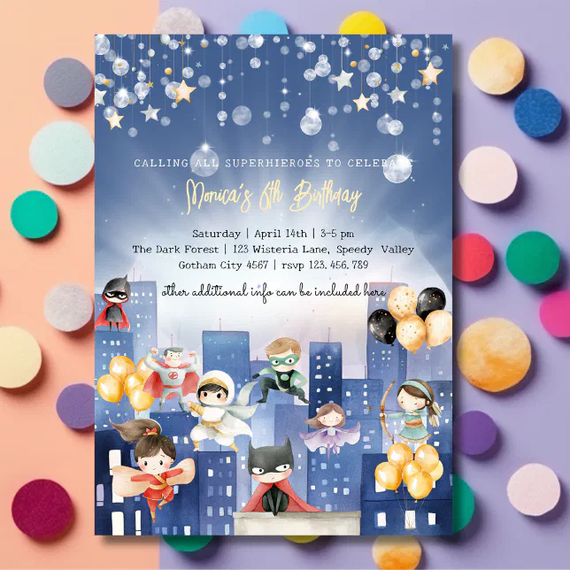 Calling all superheroes kids birthday invitation | Zazzle