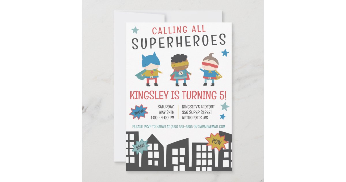 Calling all Superheroes! Superhero Birthday Party Invitation | Zazzle