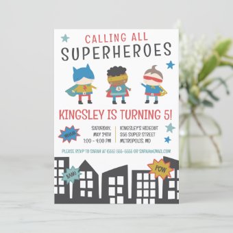 Calling all Superheroes! Superhero Birthday Party Invitation | Zazzle