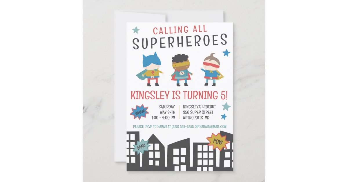 Calling all Superheroes! Superhero Birthday Party Invitation | Zazzle