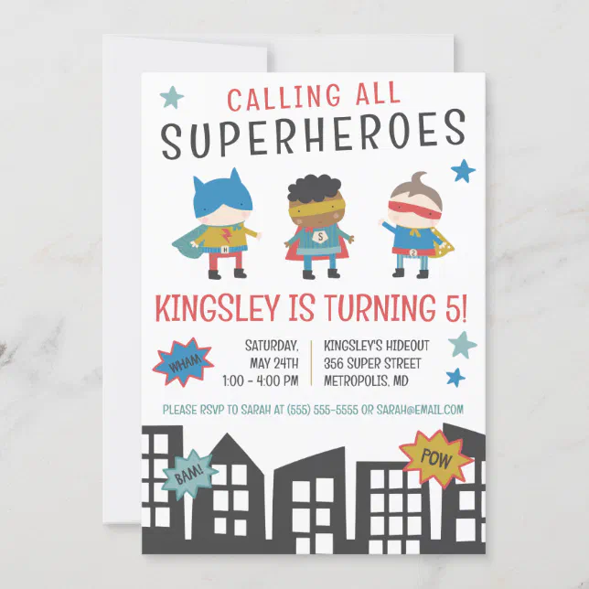 Calling all Superheroes! Superhero Birthday Party Invitation | Zazzle