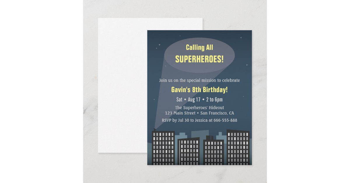 Calling All Superheroes Themed Birthday Party Invitation | Zazzle