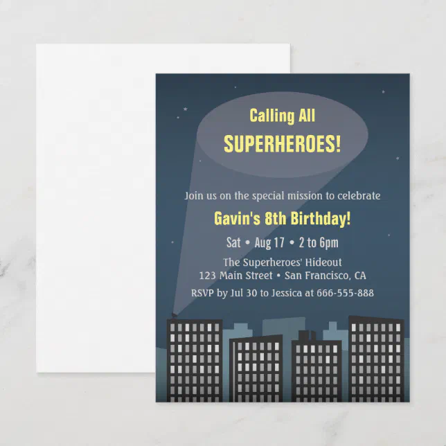 Calling All Superheroes Themed Birthday Party Invitation | Zazzle
