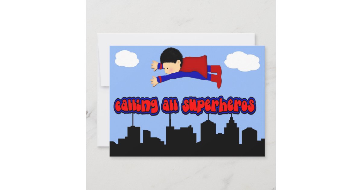 Calling All Superhero's Party Invitation | Zazzle