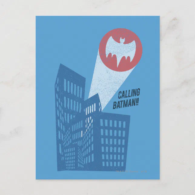 Calling Batman Bat Symbol Graphic Postcard | Zazzle