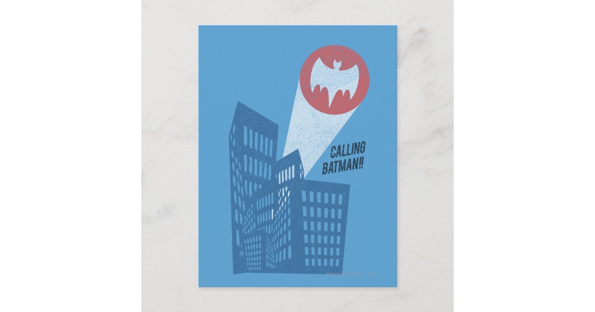 Calling Batman Bat Symbol Graphic Postcard | Zazzle