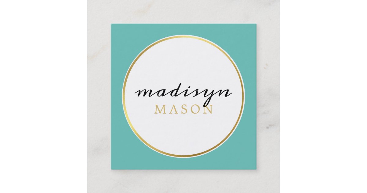 CALLING CARD circle border black gold jade green | Zazzle