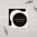 CALLING CARD circle border chic black white gold | Zazzle