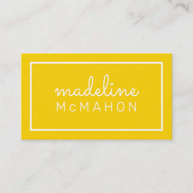 CALLING CARD preppy modern chic simple bold yellow | Zazzle