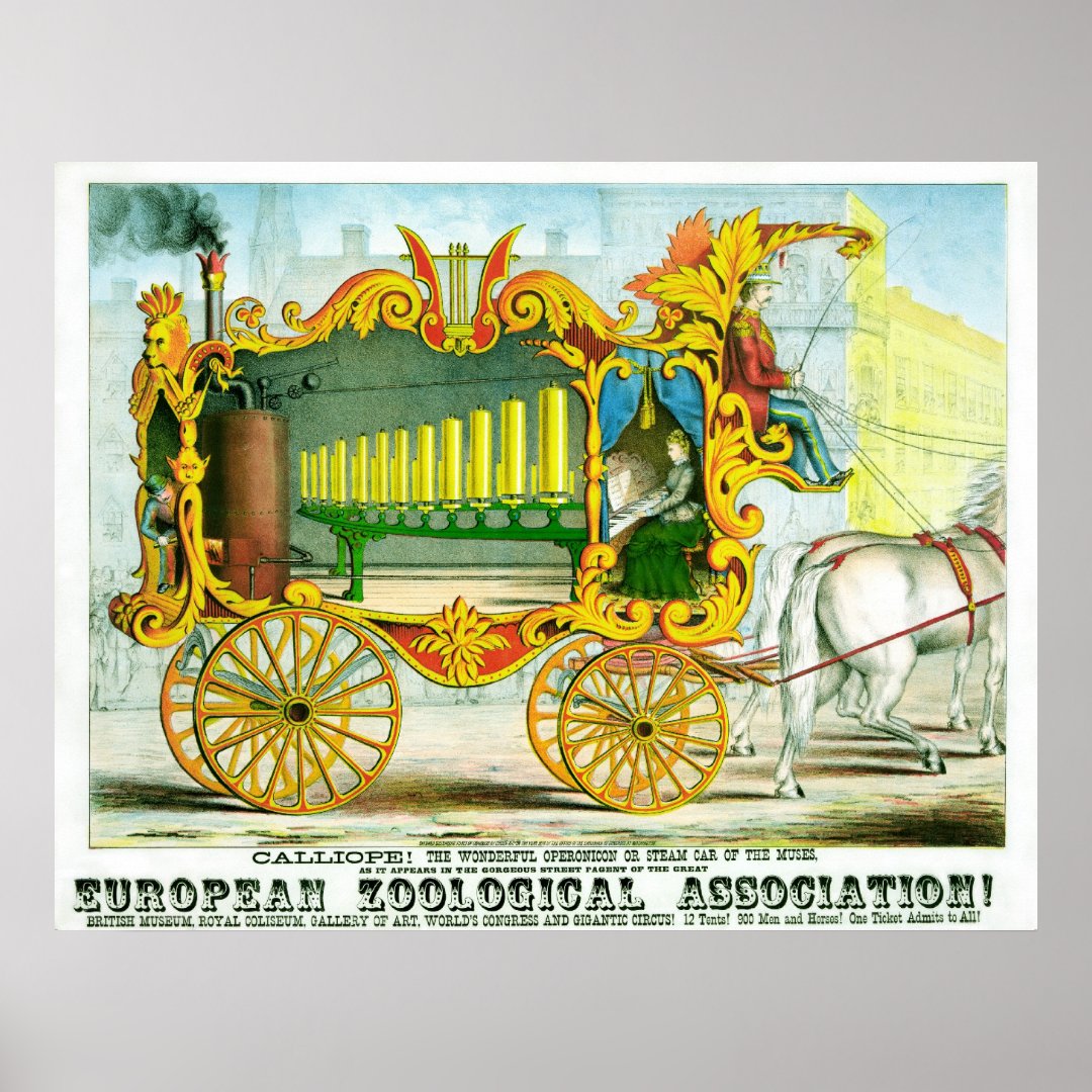 Calliope ! Circus Poster - Vintage Art Poster | Zazzle