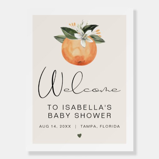 CALLIOPE Little Cutie Clementine Baby Shower Foam Foam Board | Zazzle