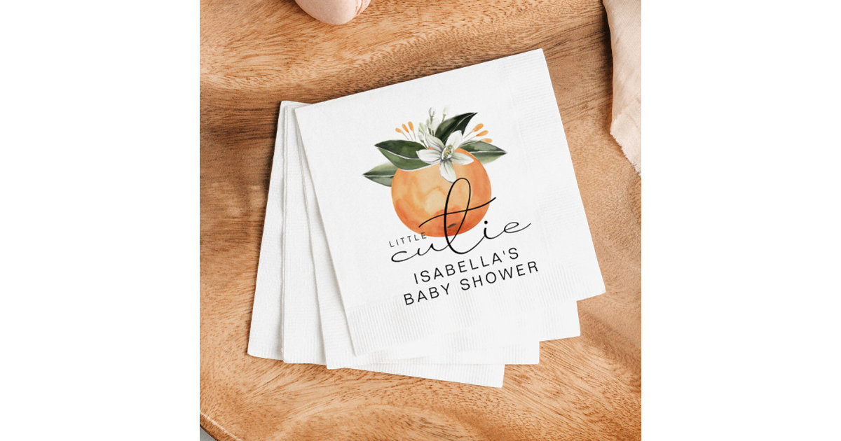 CALLIOPE Little Cutie Clementine Baby Shower Napkins | Zazzle