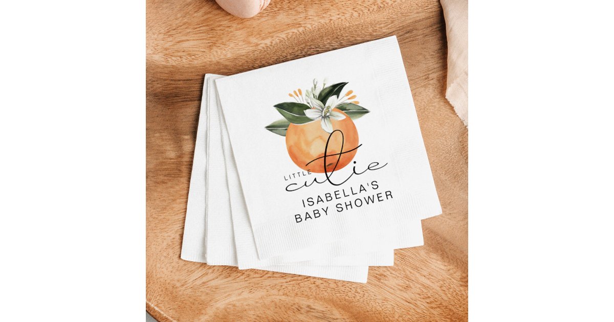 CALLIOPE Little Cutie Clementine Baby Shower Napkins | Zazzle