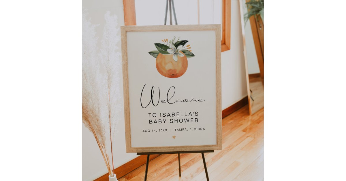 CALLIOPE Little Cutie Clementine Baby Shower Poster | Zazzle