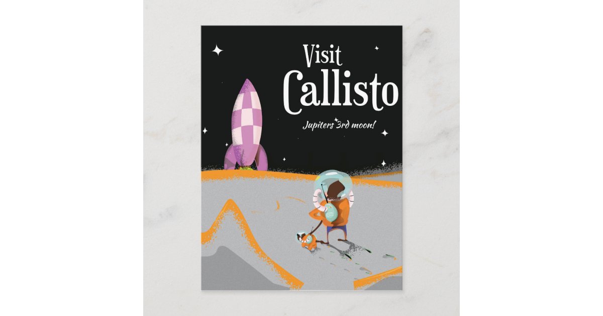 Callisto (jupiter moon) vintage travel poster postcard | Zazzle