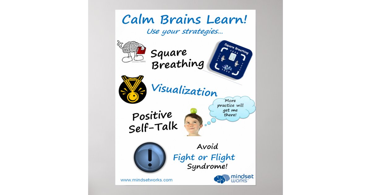 Calm Brains Learn poster for Brainology® | Zazzle