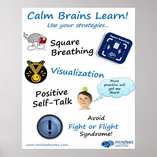 Calm Brains Learn poster for Brainology® | Zazzle