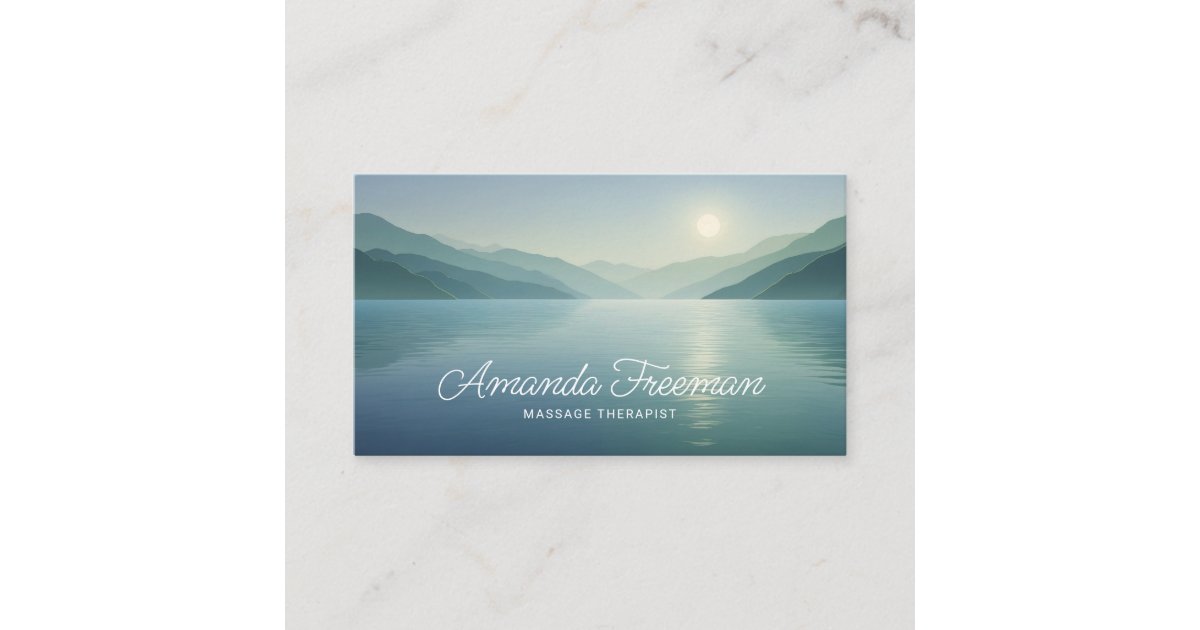 Calm Nature Landscape Massage Therapist Business Card | Zazzle