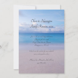 Calm Ocean Beach Family Reunion Invitation | Zazzle