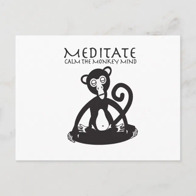 Calm your monkey mind postcard | Zazzle