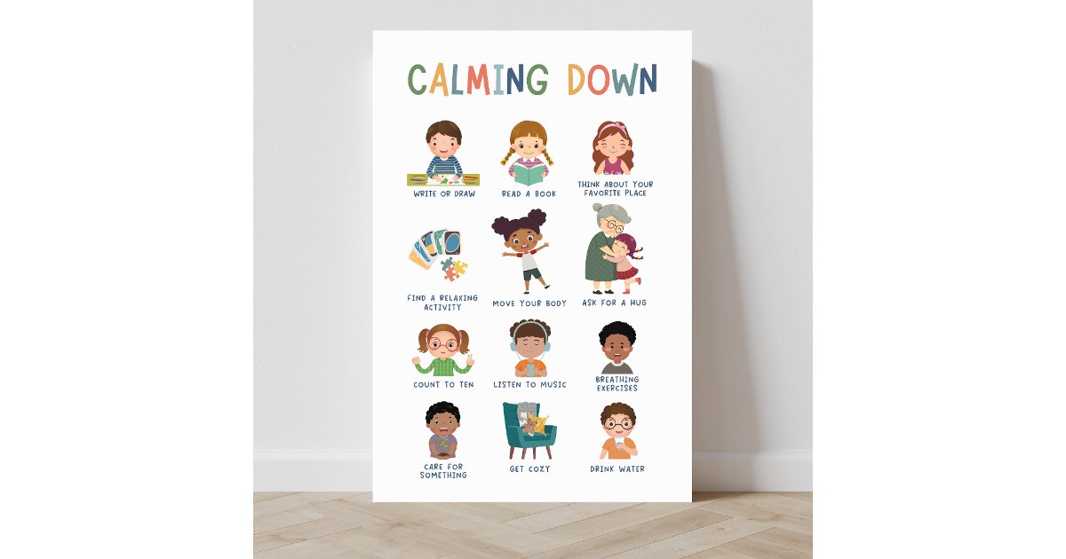Calming Down Techniques Classroom Poster | Zazzle
