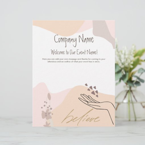 Calming Shapes Hand Motivational Event Welcome Letterhead | Zazzle