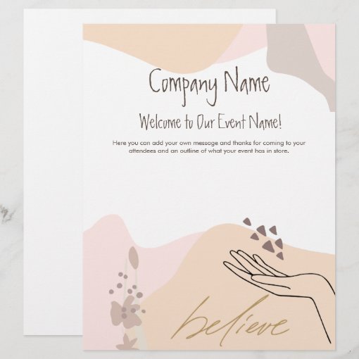Calming Shapes Hand Motivational Event Welcome Letterhead | Zazzle