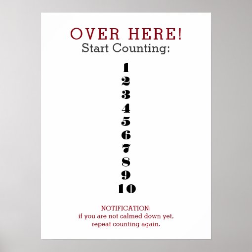 Calming therapy count to ten poster | Zazzle