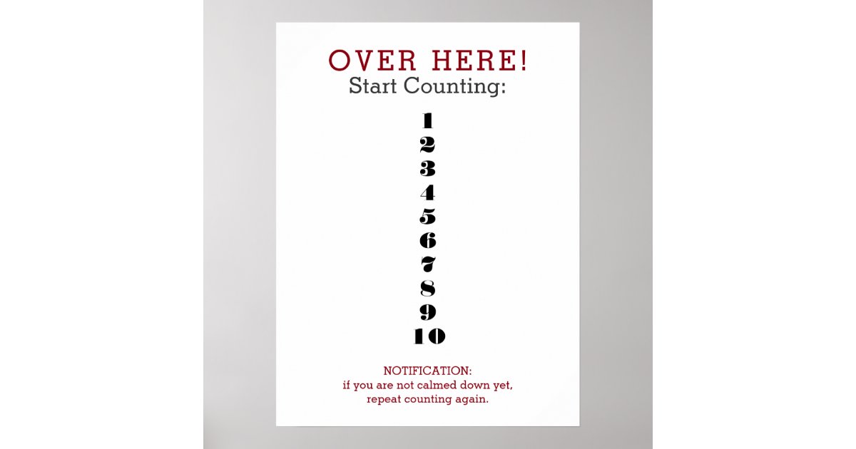Calming therapy count to ten poster | Zazzle