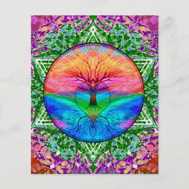 Calming Tree of Life in Rainbow Colors Flyer | Zazzle