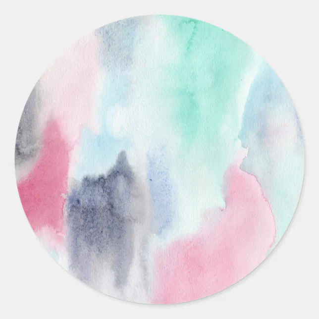 Calming Watercolor Classic Round Sticker | Zazzle